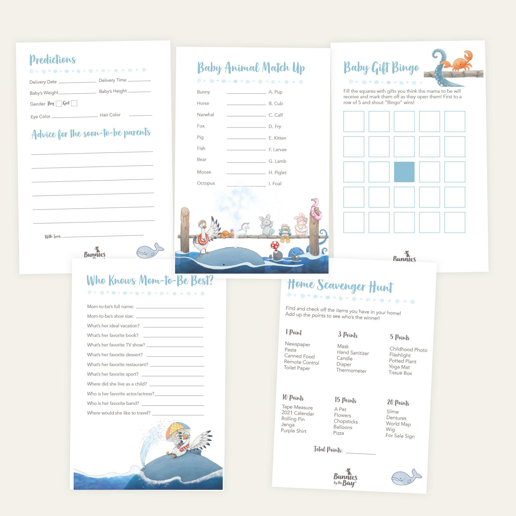 Free Baby Shower Games Printouts