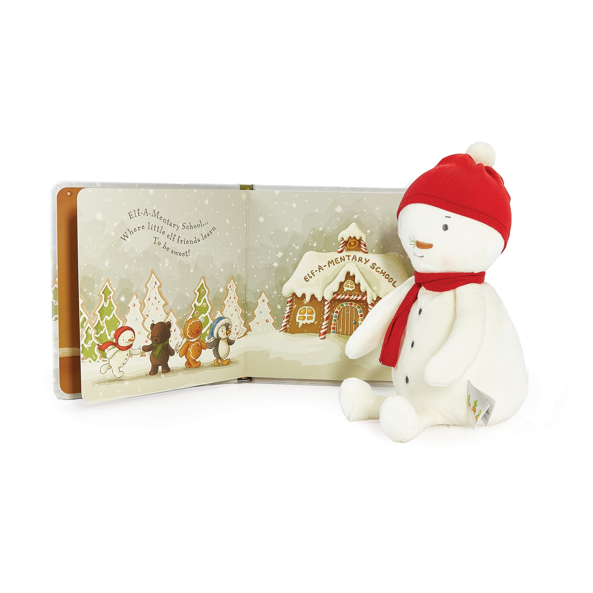 Holiday Marshmallow Book Bundle | Snowman Plush and Holiday Book Combo