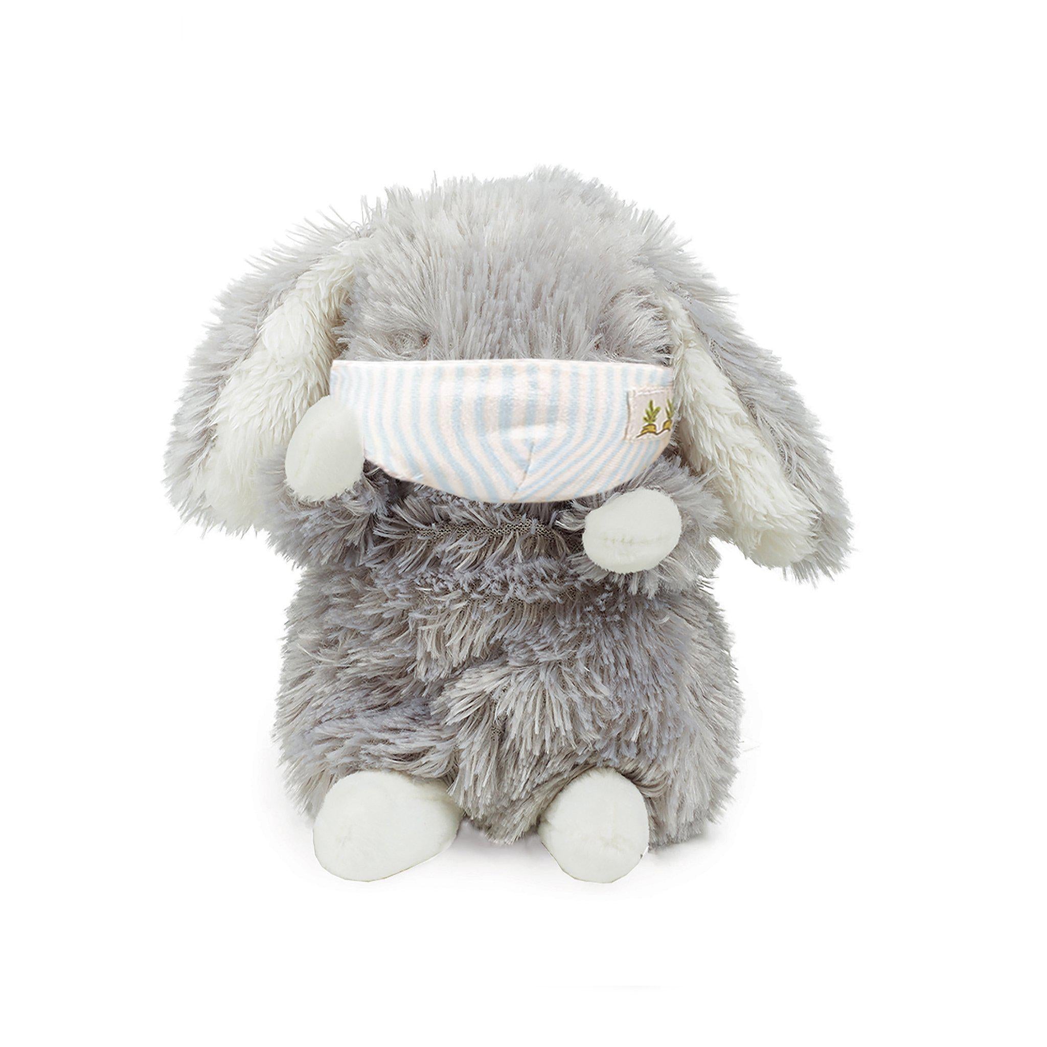 Wee Bloom Bunny with Face Mask | Stuffed Animal | Gray Bunny Plush ...