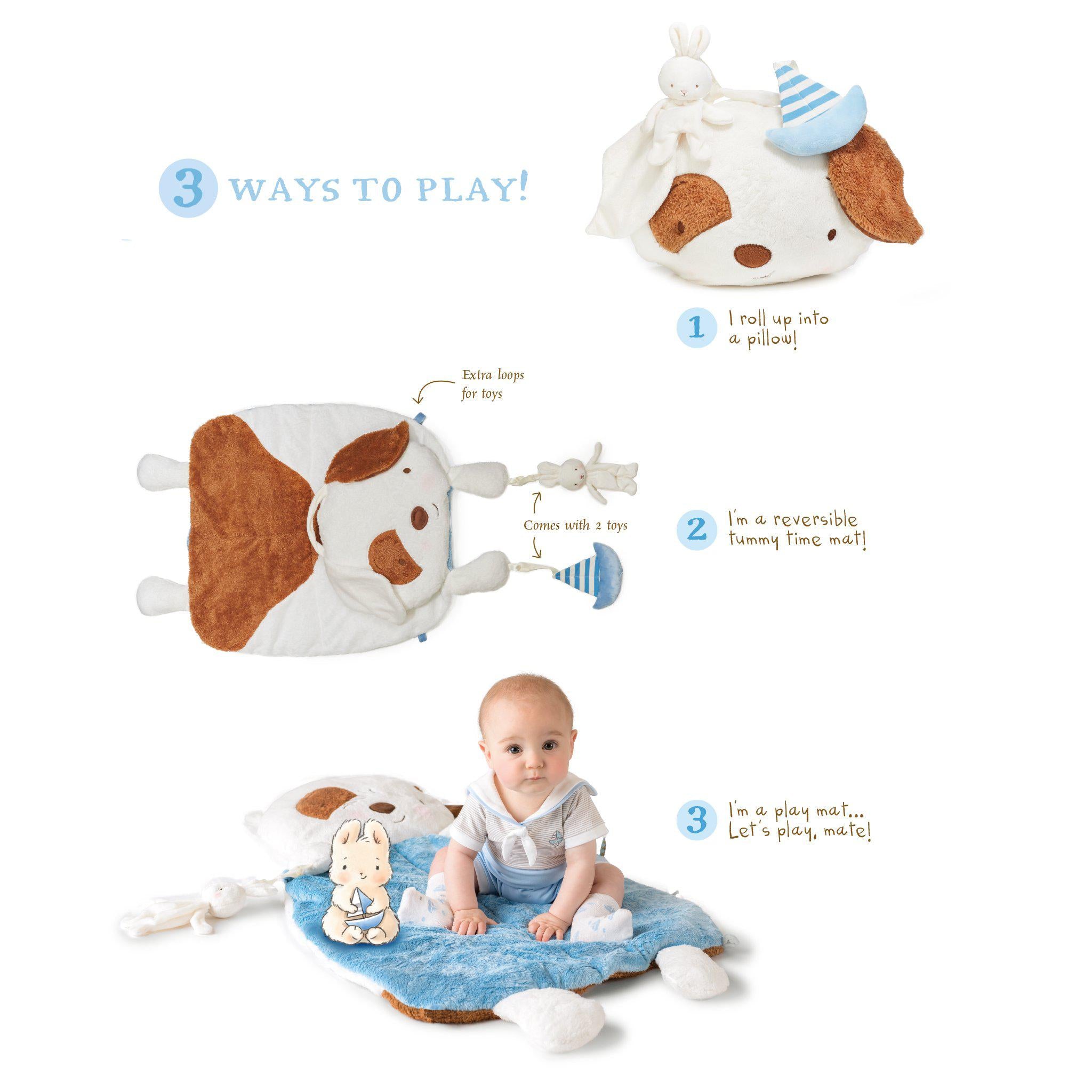 Skipit Puppy Ultimate Play Gift Set | Play Mat | Lovey - Bunnies By The Bay