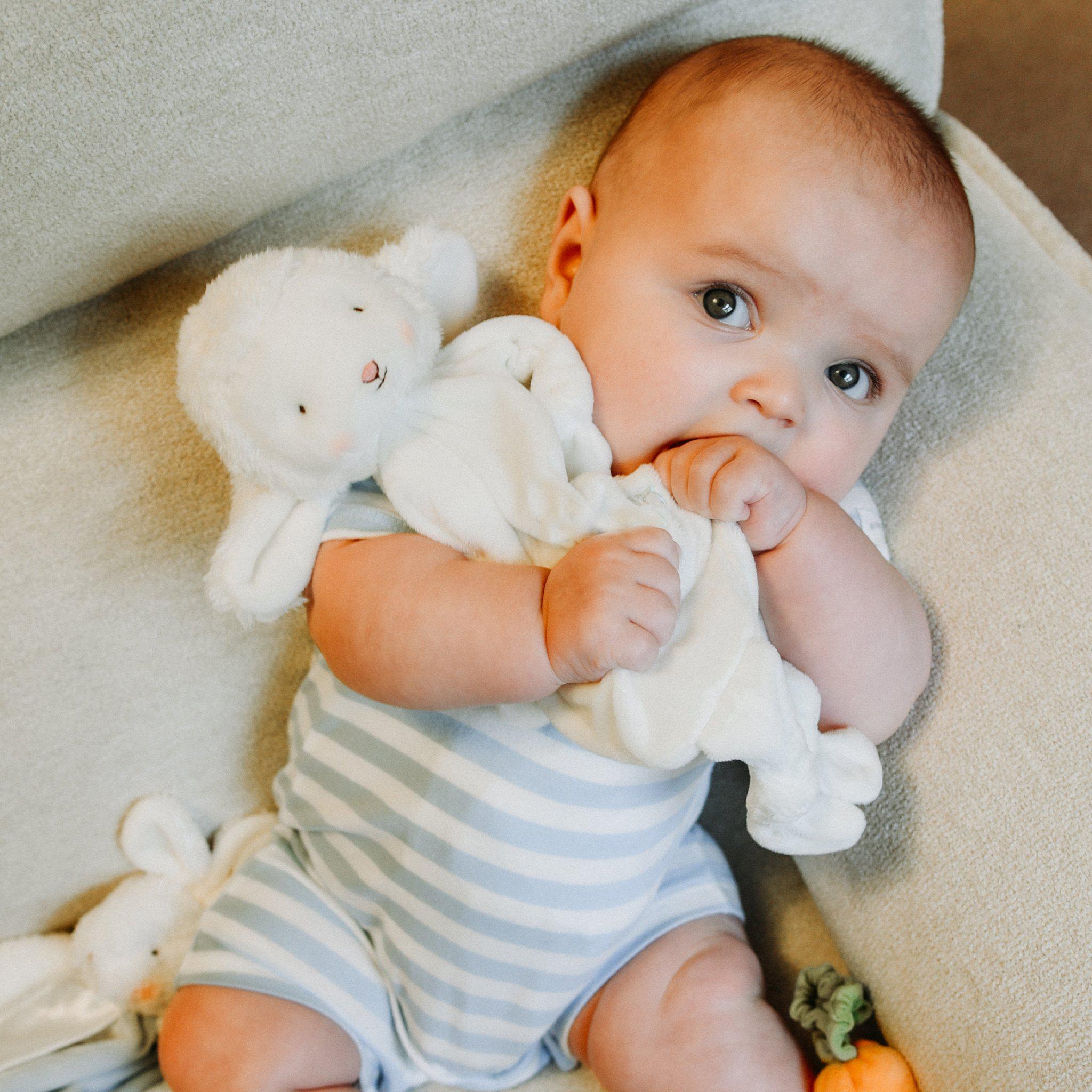 Kiddo the Lamb Knotty Friend | Baby Lovey | Pacifier Holder - Bunnies ...