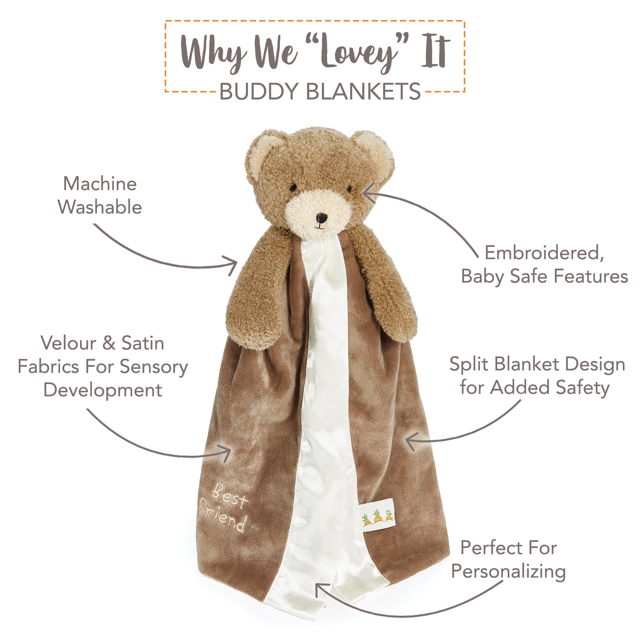 Cubby the Bear Buddy Blanket | Baby Lovey | Security Blanket - Bunnies ...