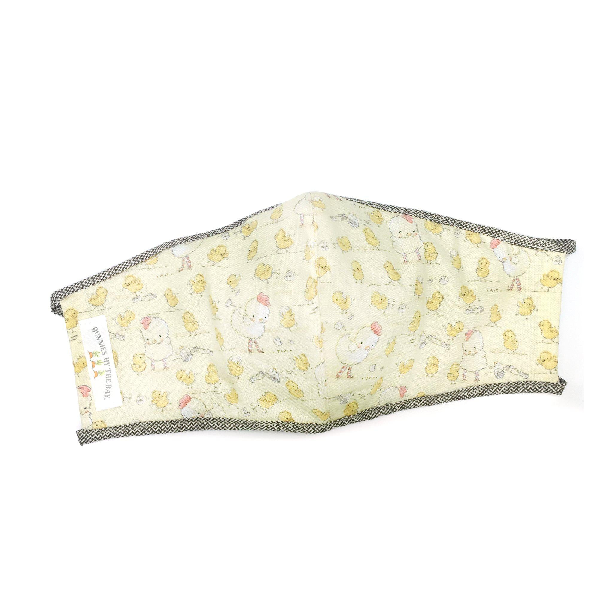 Cotton Adult Face Mask - Cartoon Farm Chicks Pattern
